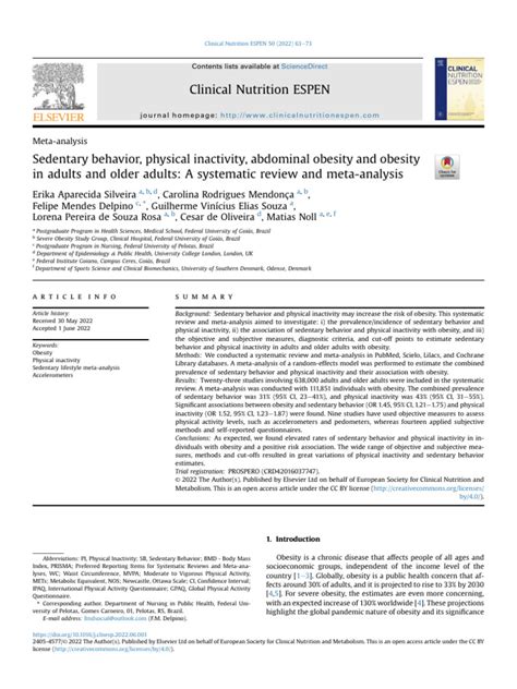 Sedentary Behavior Physical Inactivity Abdominal Pdf Sedentary