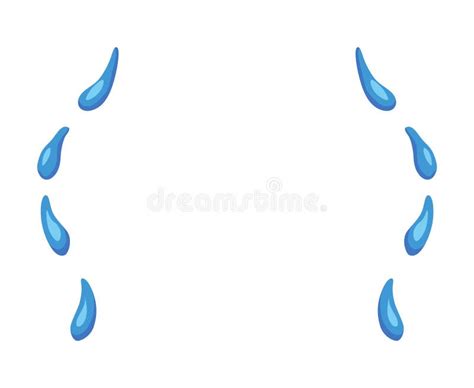 Cartoon Tear Drops Icon Sorrow Cry Streams Tear Blob Crying Fluid