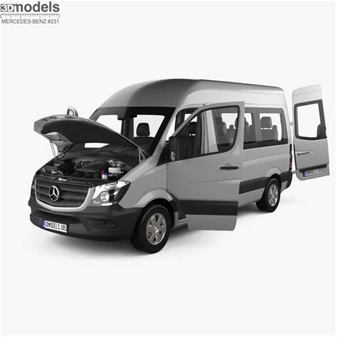 Mercedes Benz Sprinter Passenger Van Swb Hr With Hq Interior And Engine 2016 3d Model Download