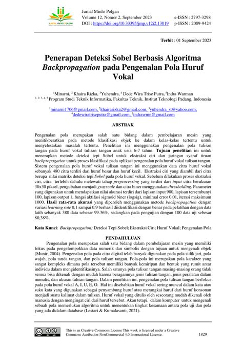 Pdf Penerapan Deteksi Sobel Berbasis Algoritma Backpropagation Pada Pengenalan Pola Huruf Vokal