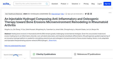 An Injectable Hydrogel Composing Anti‐inflammatory And Osteogenic Therapy Toward Bone Erosions