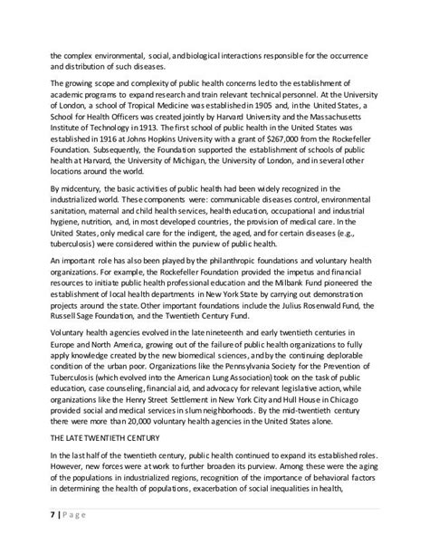 History Of Public Health