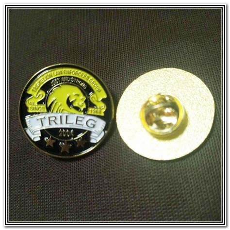 Tau Gamma Phi Triskelion Law Enforcers Group Trileg Collar Pin Polo