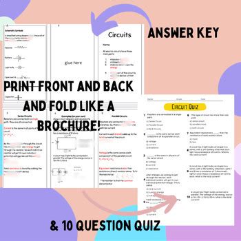 Series And Parallel Circuits Foldable Notes With PPT Answers Included