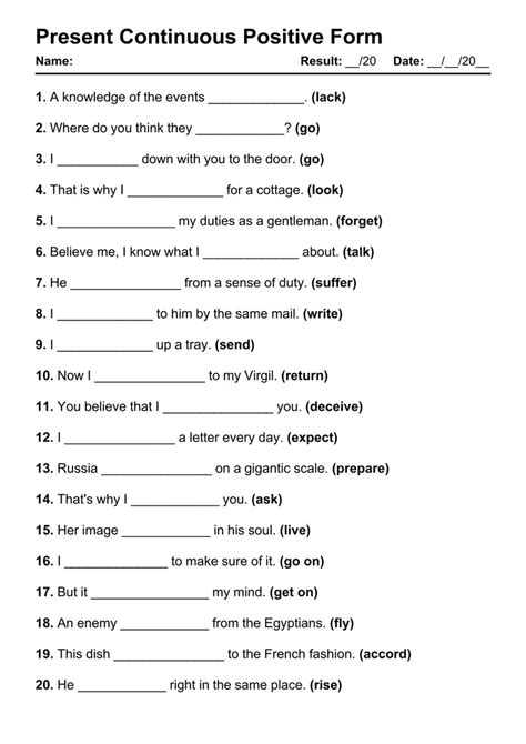 Simple Present And Present Continuous Tense Worksheet With Answers