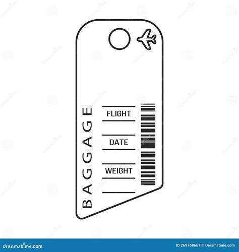 Etiqueta De Equipaje Vector Iconesquema Icono Vector Aislado En Etiqueta De Equipaje De Fondo