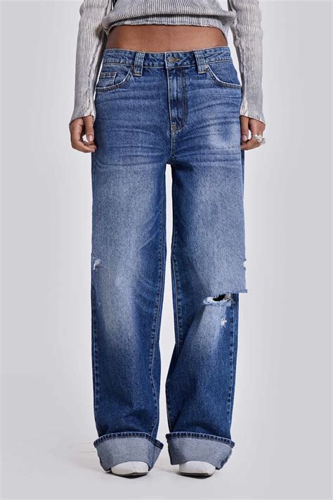 Shop Sonic Jeans In Vintage Blue Wash Jaded London Clothing