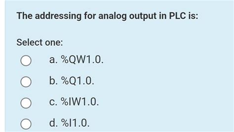 Solved The Addressing For Analog Output In Plc Isselect