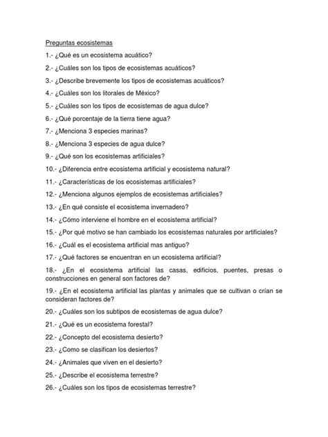 Preguntas Ecosistemas Pdf Ecosistema Desierto