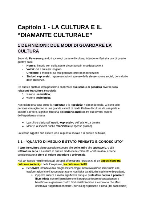 Riassunto Esaustivo Del Manuale Di Sociologia Dei Processi Culturali
