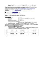 CSE535 Spring 21 Docx CSE 535 Mobile Computing Spring 2021 Instructor