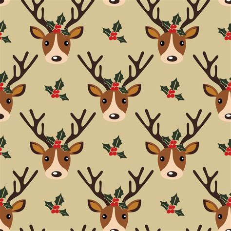 Seamless Christmas Reindeer Pattern 52582644 Vector Art At Vecteezy