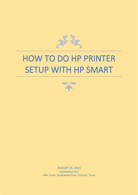 How To Do HP Printer Setup With HP Smart Pdf Operating Systems Computer Software And