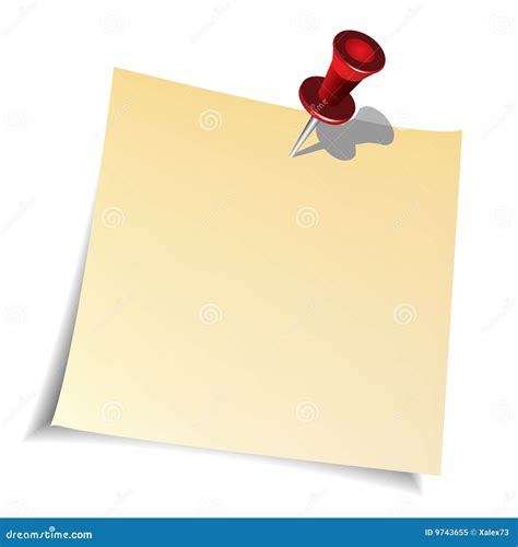 Push Pin And Paper Note Stock Vector Image Of Business