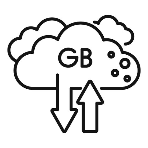 Le Vecteur De Contour De Licône Des Grandes Données Du Nuage Taille Du