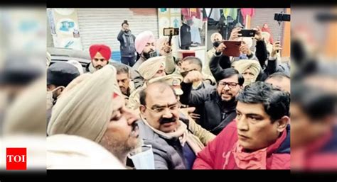 In Moga Punjab Bjp Chief Faces Protest Clash Averted Amritsar News
