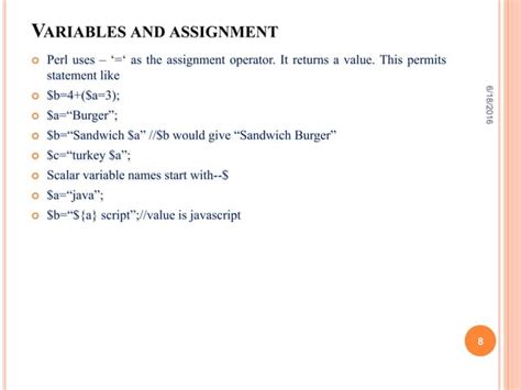 Perl Names Values And Variables Pptx Programming Languages Computing