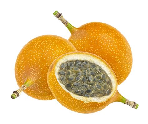Granadilla Isolated On White Background Full Depth Of Field Stock