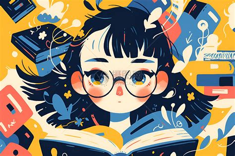 阅读的女孩插画图片下载 正版图片601139047 摄图网
