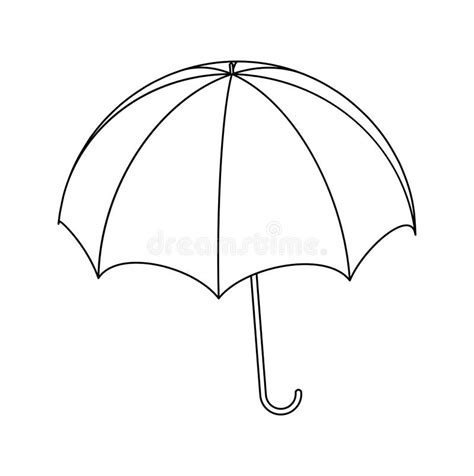 Umbrella Outline Illustration Parasol Contour Isolated On White Rain