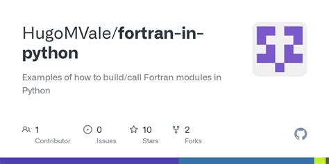 Github Hugomvalefortran In Python Examples Of How To Buildcall Fortran Modules In Python