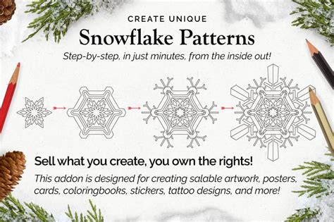 snowflake creator toolkit geometric artwork illustration snowflakes