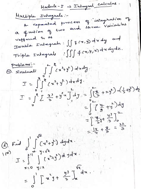 Mod 1 Integral Calculus Notes Pdf