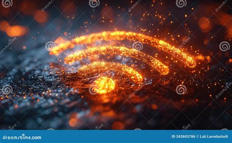 Wireless Network And Connection Abstract Data Background With Wifi Symbol Stock Illustration