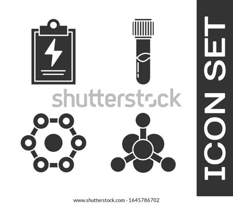 Set Bacteria Laboratory Clipboard Checklist Chemical Stock Vector