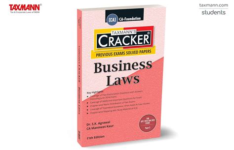 Buy Taxmann S CRACKER For Business Laws Paper 2 Law Covering Past