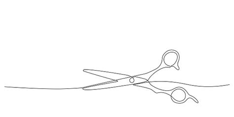 헤어 가위의 연속 선 그리기 이발 미용실을 위한 가위의 한 줄 그림 일반 가위와 이발 용 가위 전단지 배너 카드 쿠폰에 대한 디자인 벡터 요소 한 줄 가위에 대한 스톡 벡터
