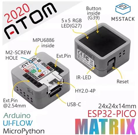 Микросхема M5stack Atom Matrix Esp32 встроенный макетный комплект