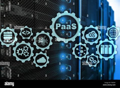 Platform As A Service PaaS Cloud Computing Services Concept Server Room Background Stock