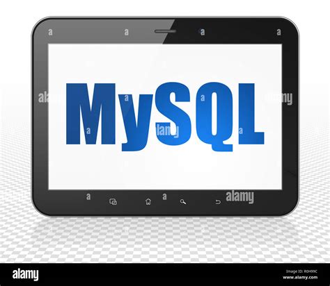 Programming Concept Tablet Pc Computer With Mysql On Display Stock