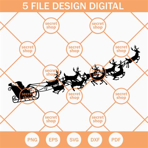 Santa Sleigh Svg Santa Reindeer Svg Santa Claus Svg Chris Inspire