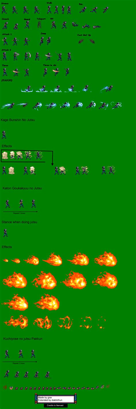 Young Kakashi Hatake Sprite Sheet By Dantewreckmen 999 Kakashi