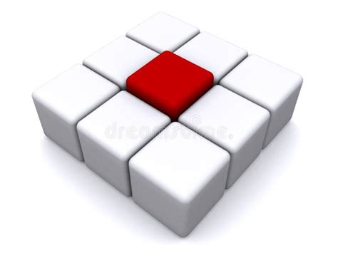 Red Piece In Middle Of Square Stock Illustration Illustration Of