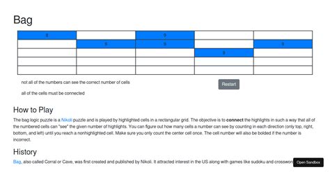 Bag Logic Puzzle Codesandbox