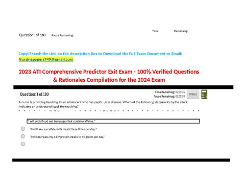 Ati Comprehensive Predictor Exit Exam Verified Questions
