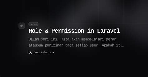 Role And Permission In Laravel Parsinta Parsinta