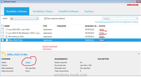 Remove The Failed Applications Software Center Configuration Manager
