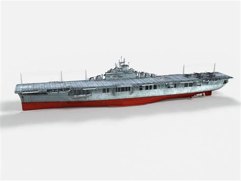 Uss Essex Cv 9 Iiww Carrier 3d Model By Finiask