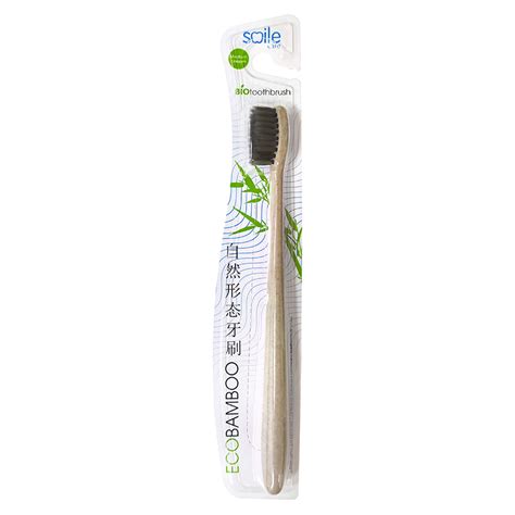 SMILE CARE Зубная щетка ECO BAMBOO с ручкой из соломы пшеницы средняя ...