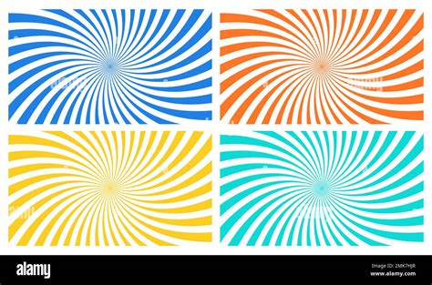 Radial Sunburst Wide Background Colorful Vector Set Stock Vector Image