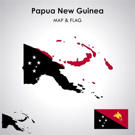 Papua nueva guinea bandera y mapa diseño mapa bandera vector archivo