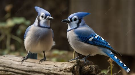 Two Blue Jays Sitting Next To Each Other Background Picture Of