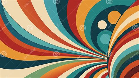 Abstract Vintage Color Curve Shape Background Vector Illustration
