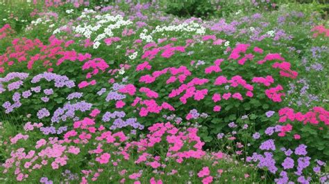 Geranium Flower Different Colors Pink Purple Premium Ai Generated Image