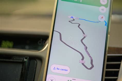 Using Cell Phone For Gps Navigation Stock Image Image Of Trip Modern