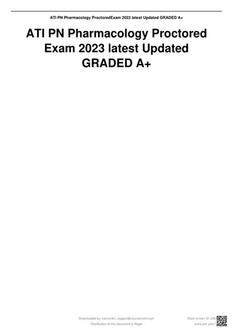 Ati Pn Pharmacology Proctored Exam 2023 Latest Updated Graded A